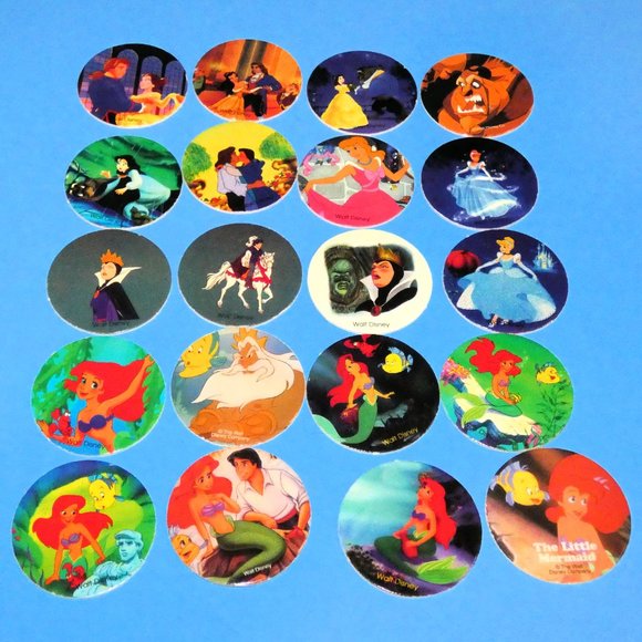 Jewelry | Disney Princess Pogs Lot Collection Belle Beast Mermaid Ariel ...